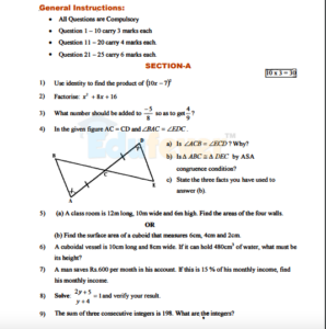 [Updated] CBSE Class 7 Maths Question Papers 2024-25 Session in PDF