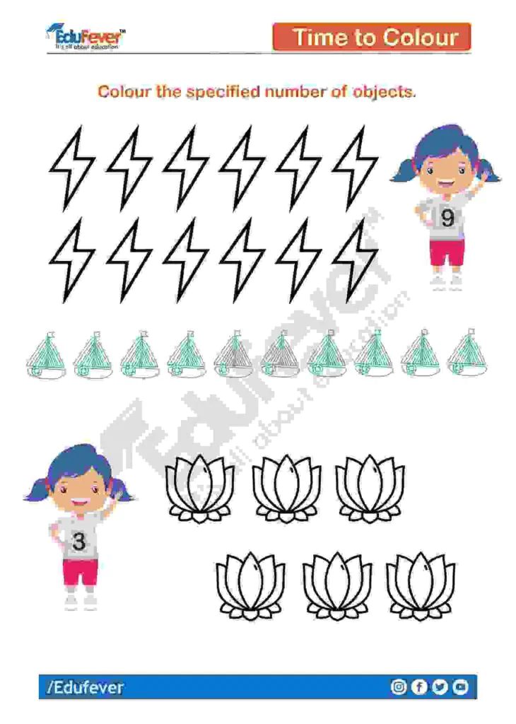 Get Latest Color the Specifies Number of Objects UKG Maths Worksheets