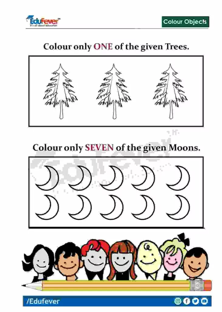 Get Latest Colour Objects LKG Maths Worksheets 2024-25