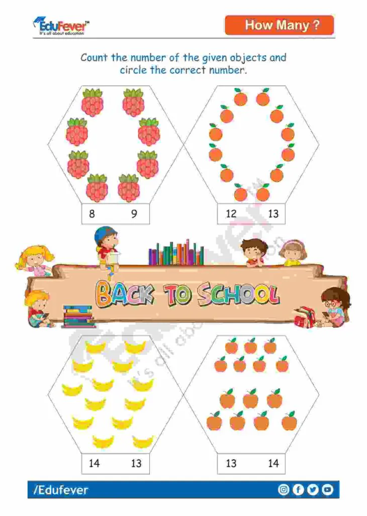Get Latest Class UKG Count the Number of Objects Maths Worksheet