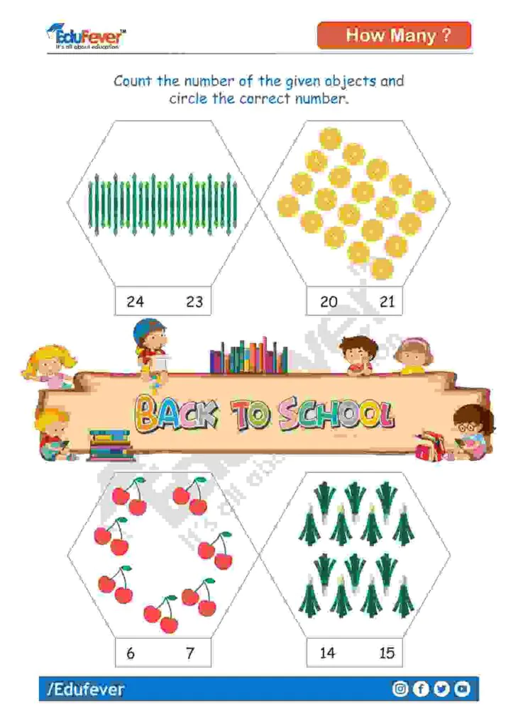 Get Latest Class UKG Count the Number of Objects Maths Worksheet