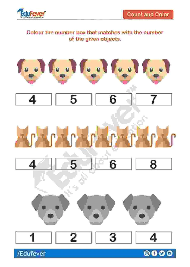 Get Latest Count and Colour UKG Maths Worksheets 2024-25