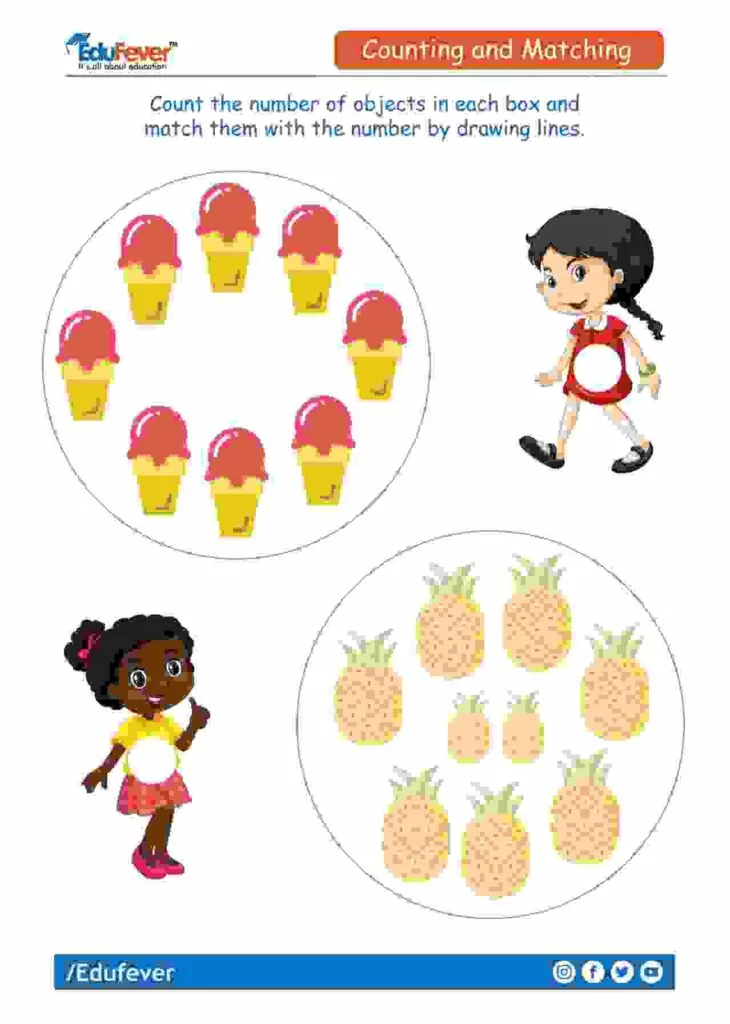 Get Latest Counting and Matching Order UKG Maths Worksheets