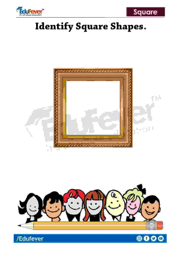 Get Latest Identifying Square Shapes LKG Maths Worksheets