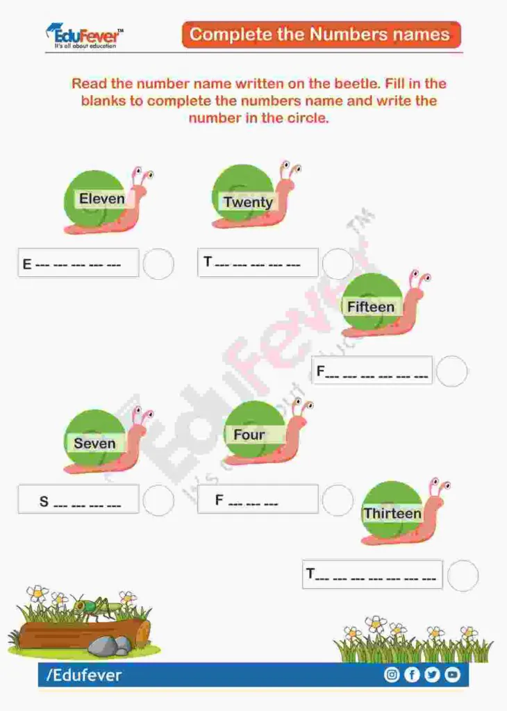 Get Latest Complete the Number Names UKG Maths Worksheets